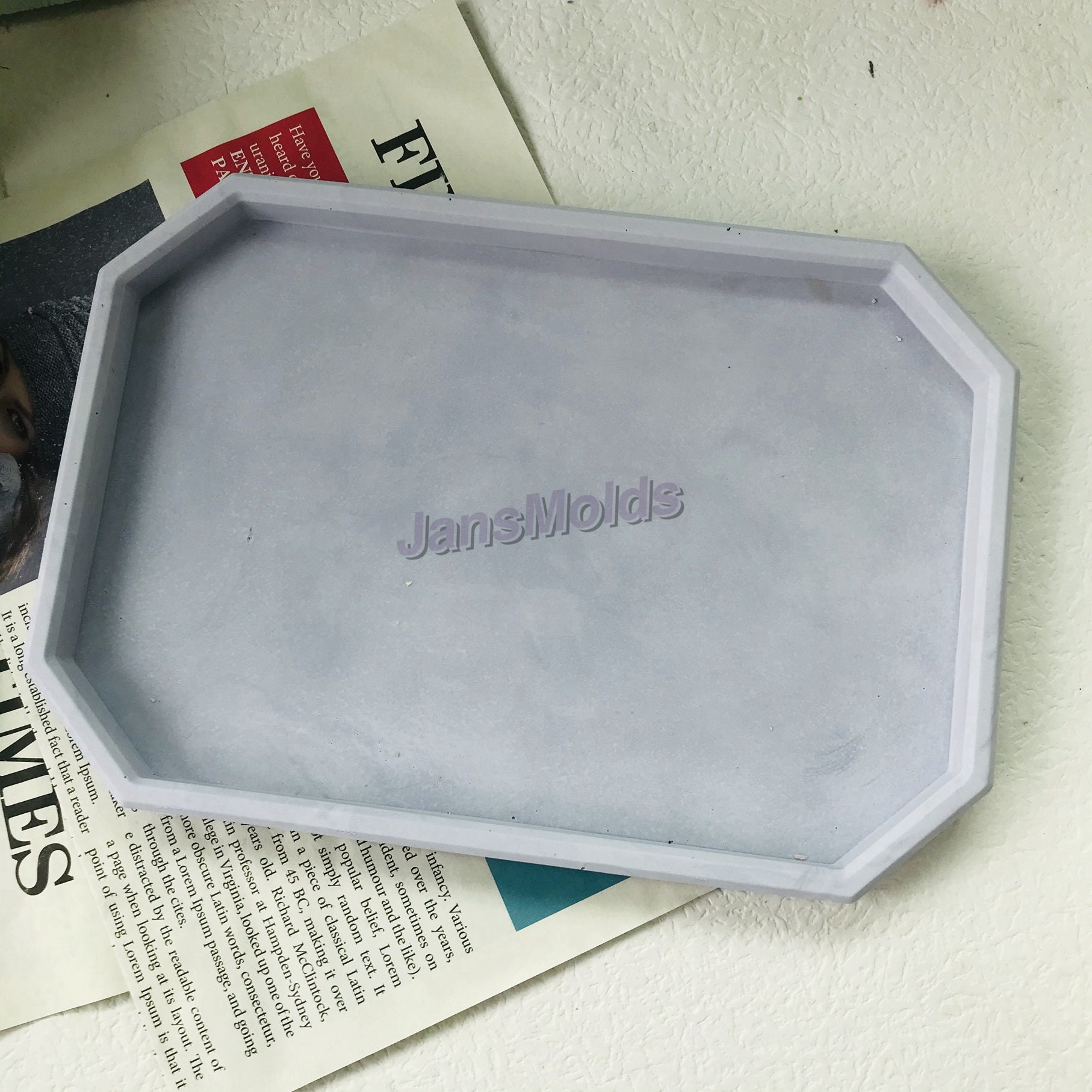 Octagon Concrete Rectangle Tray Mold Large Tray Silicone Mold - Etsy