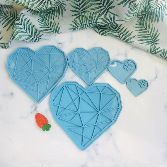 Geometric Heart Silicone Mold Diamond Heart Tray Mold for | Etsy