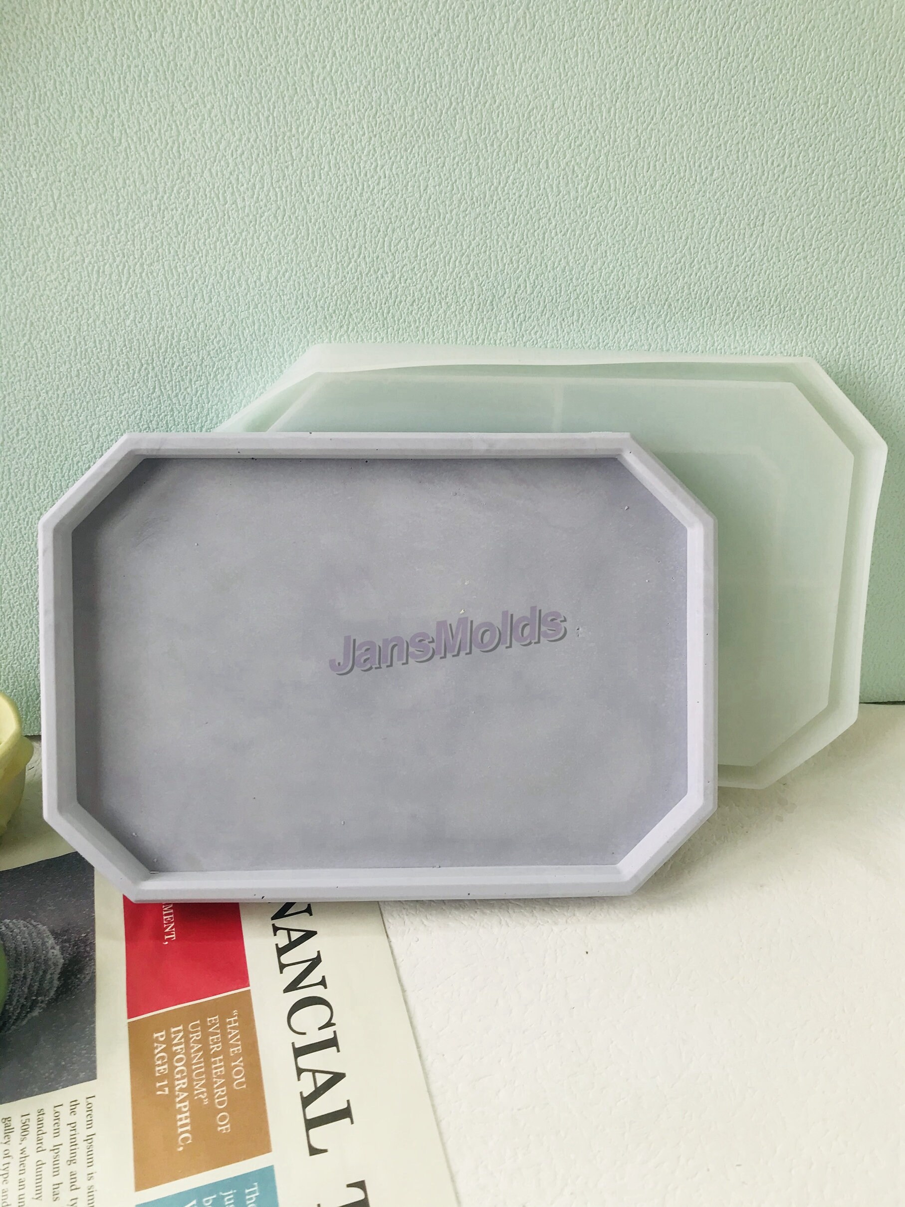 Octagon Concrete Rectangle Tray Mold Large Tray Silicone Mold - Etsy