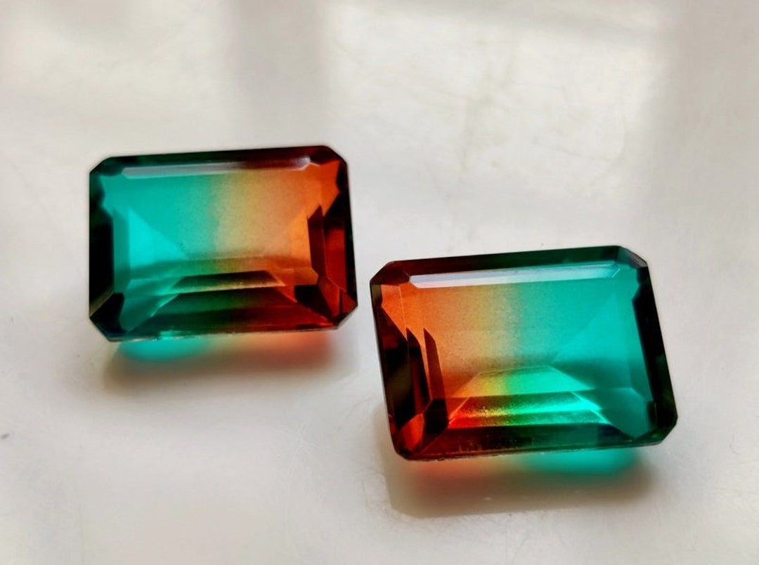 WATERMELON TOURMALINE GEMSTONE 16X12MM Natural Crystal Tourmaline ...