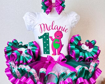 Barney Tutu Set, Barney Tutu, Barney Birthday Outfit, Barney Birthday ...