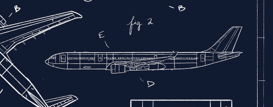 Customizable Airbus A330 Blueprint Illustration - Etsy