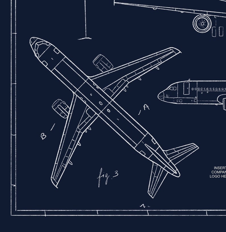 Customizable Airbus A320 Blueprint Illustration - Etsy