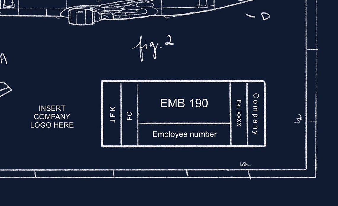 Customizable Embraer 190 Blueprint Illustration - Etsy