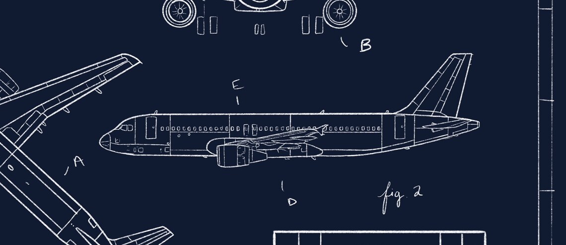 Customizable Airbus A320 Blueprint Illustration - Etsy