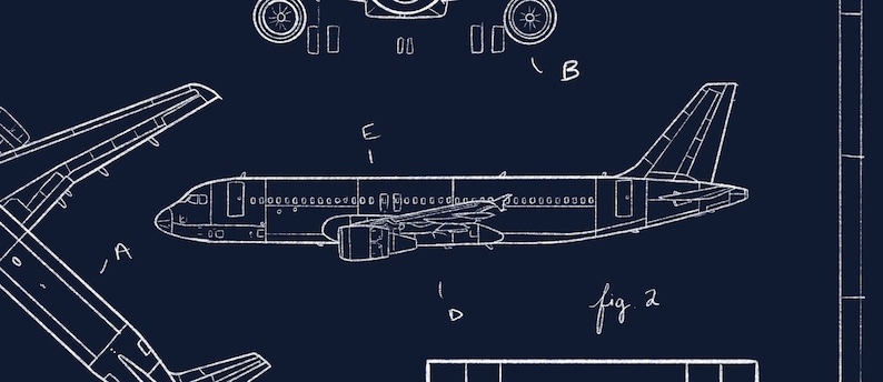 Customizable Airbus A320 Blueprint Illustration - Etsy
