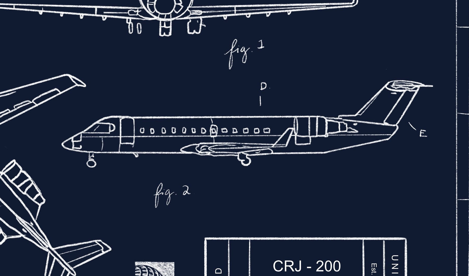 Customizable CRJ-200 Blueprint Illustration - Etsy