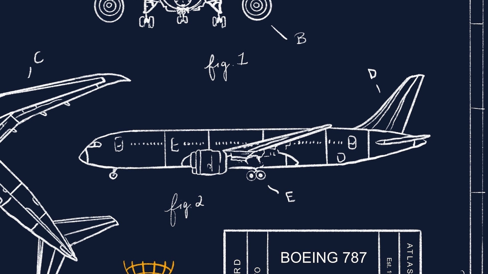 Customizable Atlas Air Boeing 787 Blueprint Illustration - Etsy UK