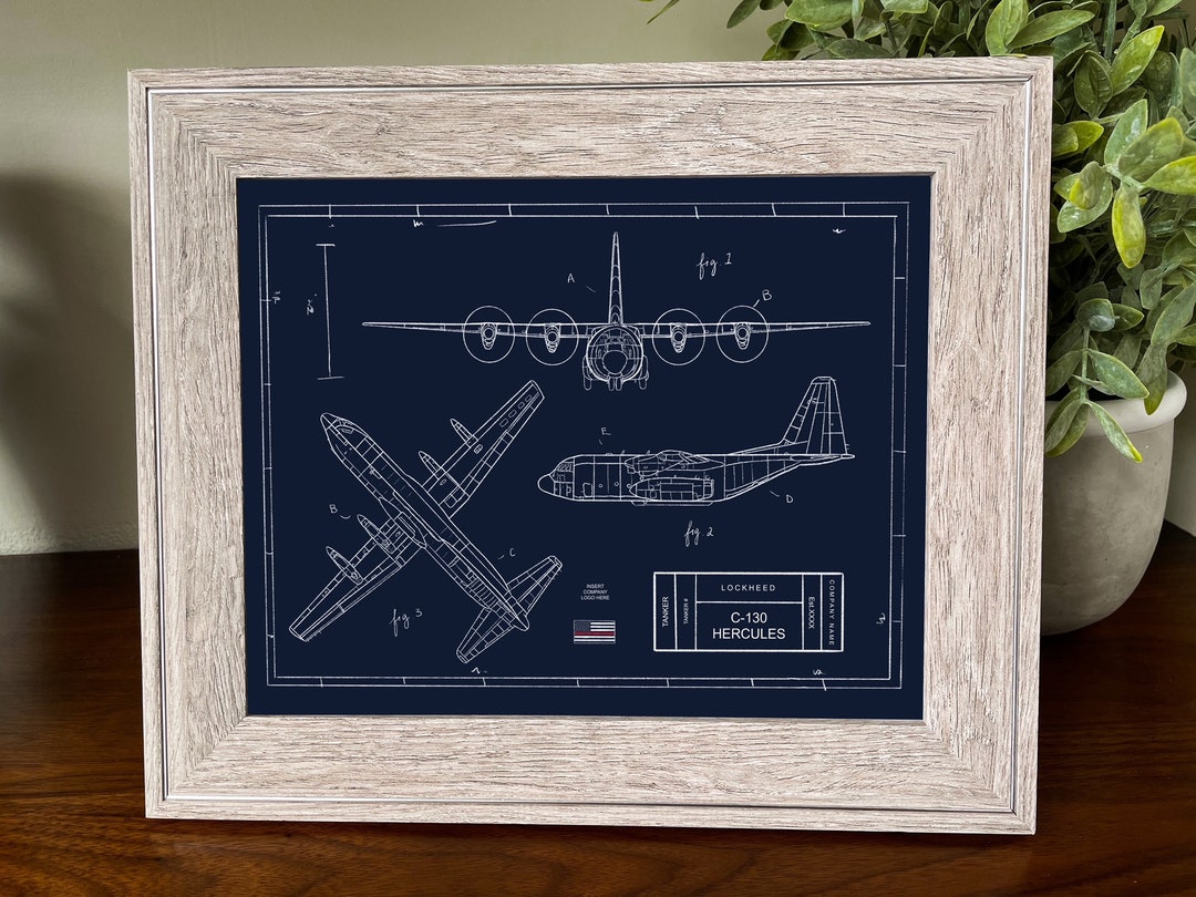 Customizable C-130 Hercules Blueprint Illustration - Etsy