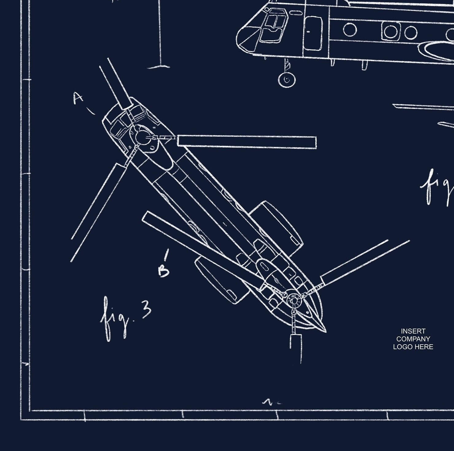 Customizable CH-46 Blueprint Illustration - Etsy