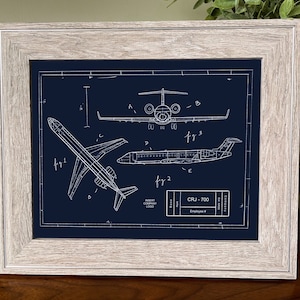 Customizable CRJ-700 Blueprint Illustration - Etsy