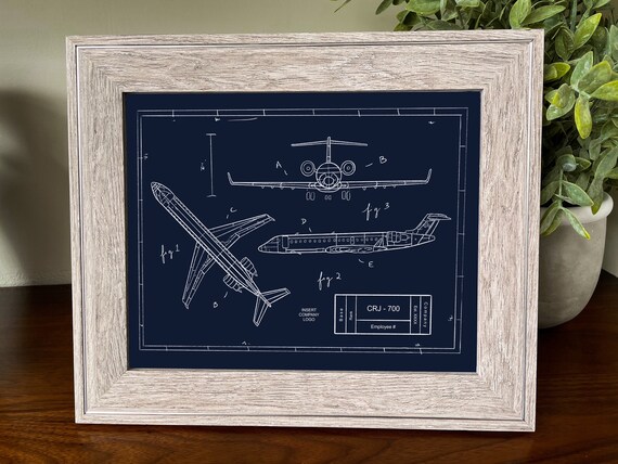 Customizable CRJ-700 Blueprint Illustration - Etsy