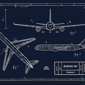 Customizable Boeing 767 Blueprint Illustration - Etsy UK