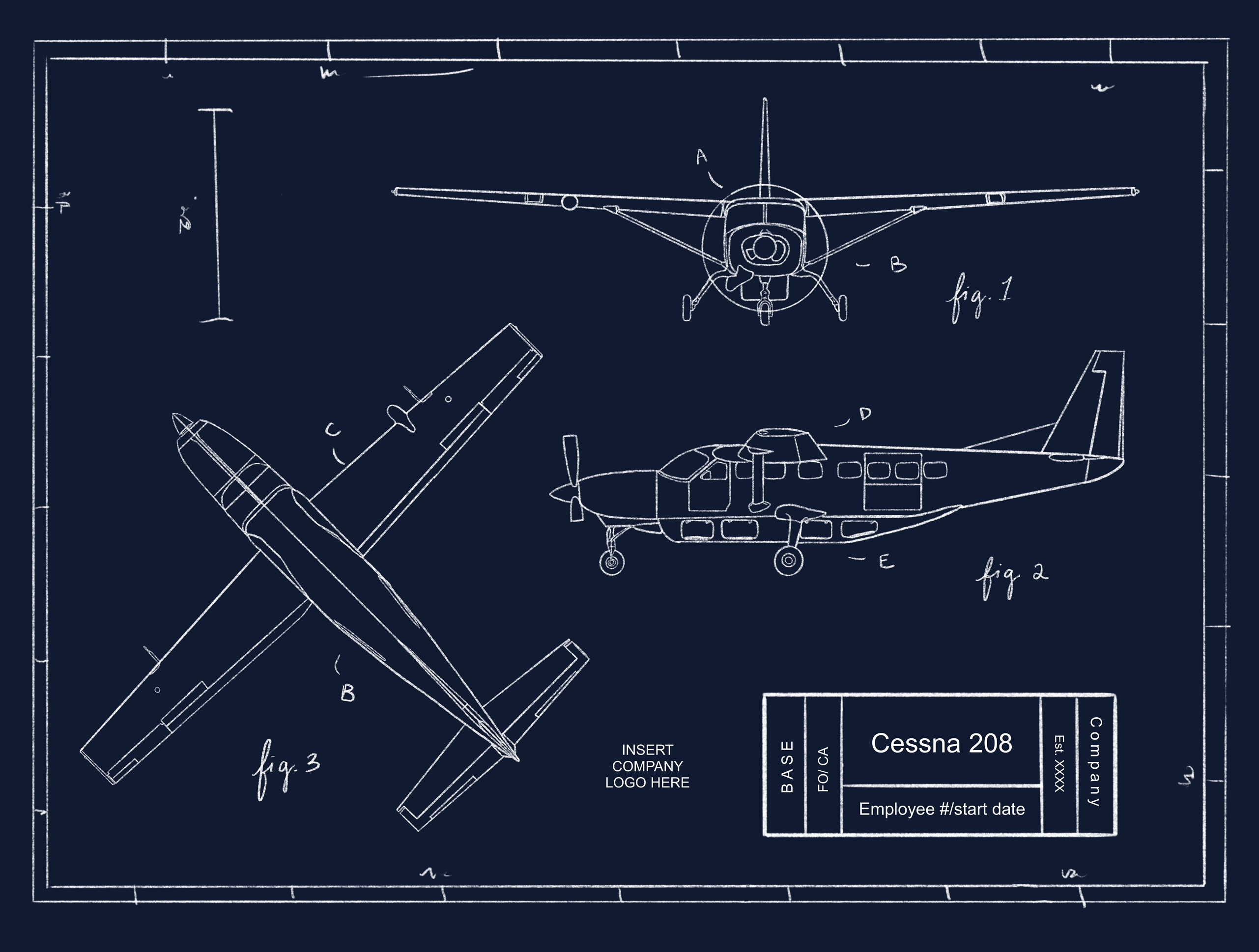 Customizable Cessna 208 Grand Caravan Blueprint Illustration - Etsy UK