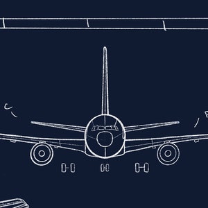 Customizable Boeing 767 Blueprint Illustration - Etsy