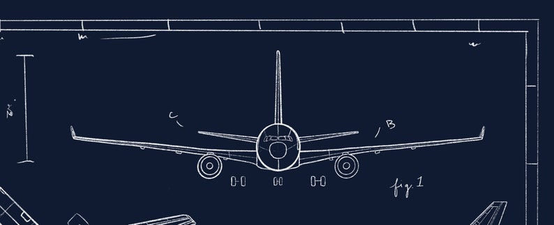Customizable Boeing 767 Blueprint Illustration - Etsy