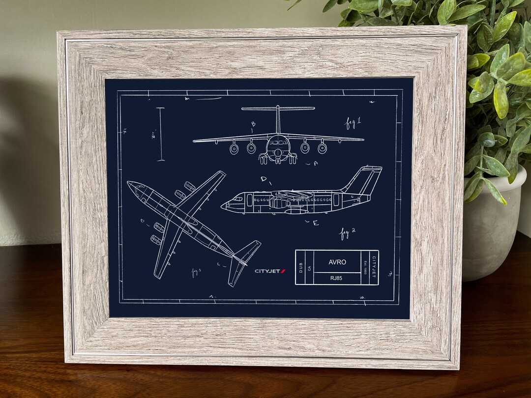 Customizable Avro RJ85 Blueprint Illustration - Etsy