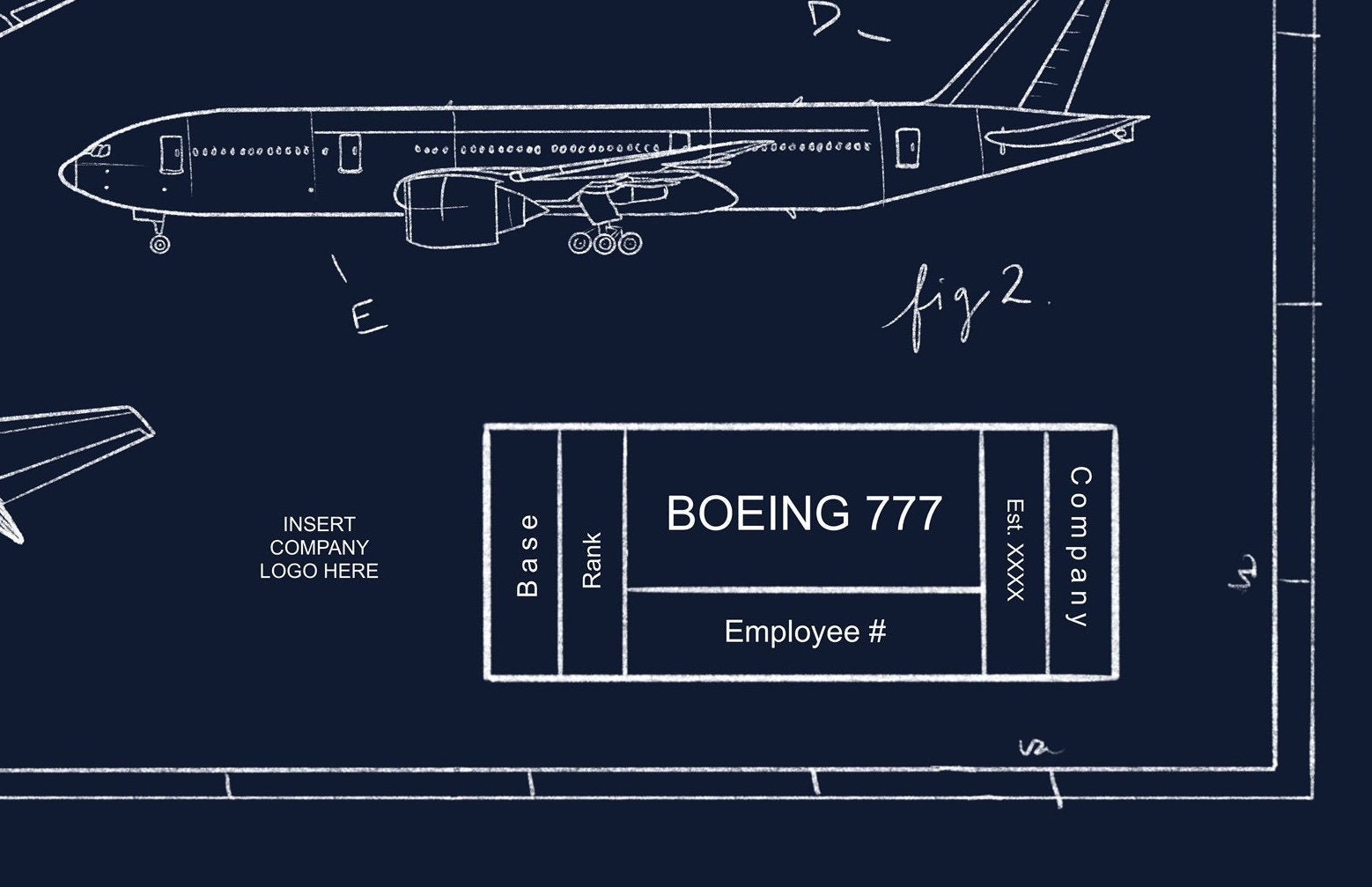 Customizable Boeing 777 Blueprint Illustration - Etsy