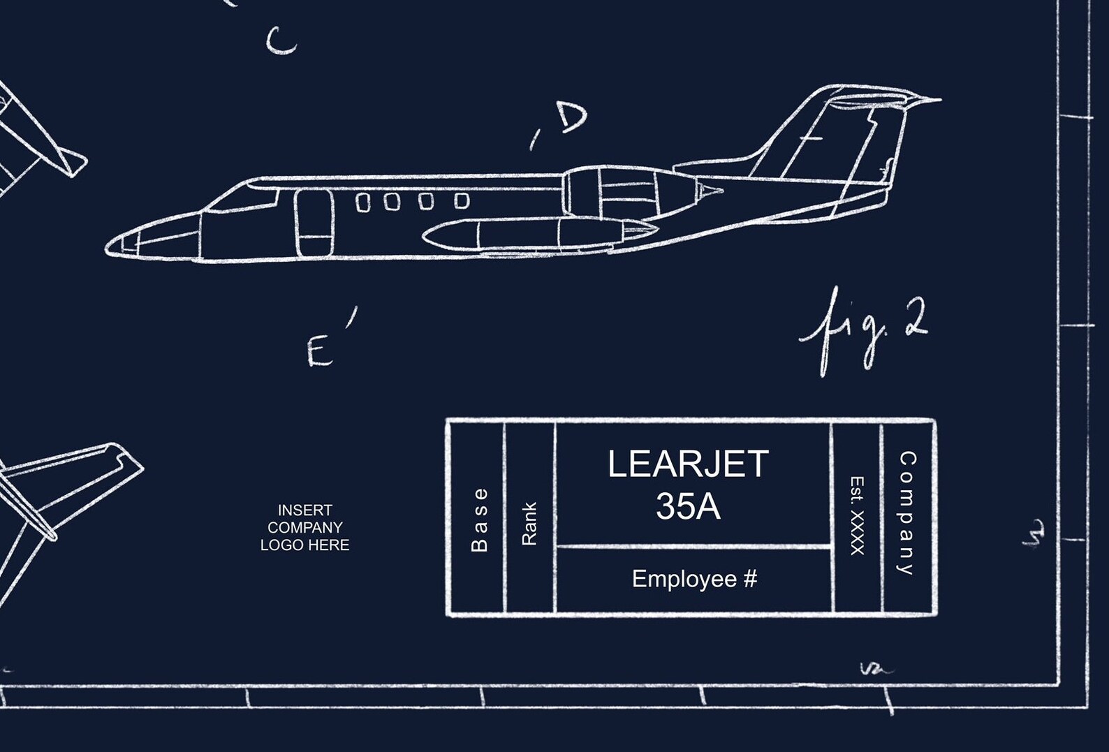 Customizable Learjet 35A Blueprint Illustration - Etsy