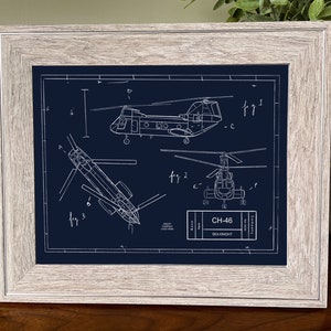 Customizable CH-46 Blueprint Illustration - Etsy