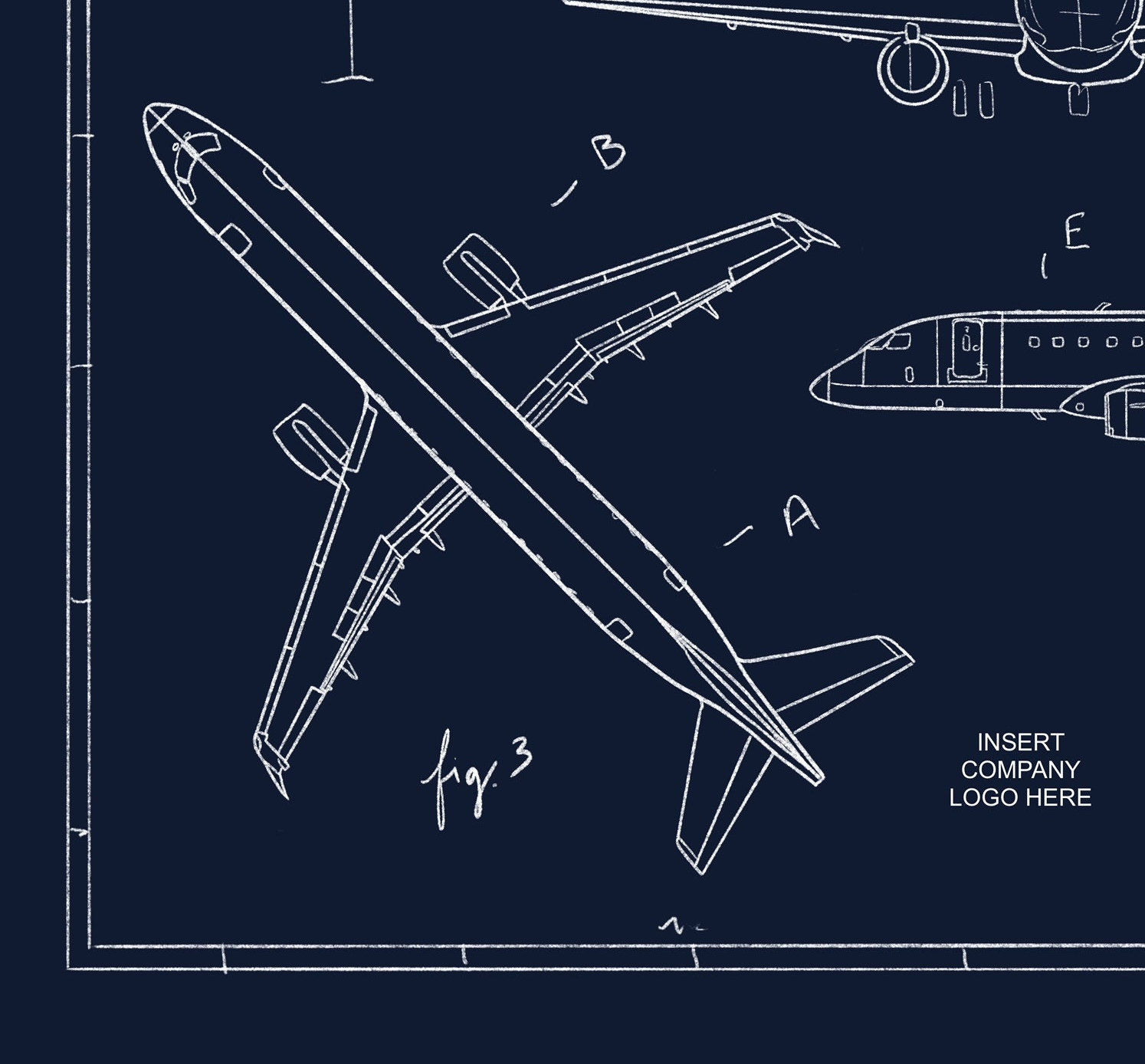 Customizable Embraer 175 Blueprint Illustration - Etsy