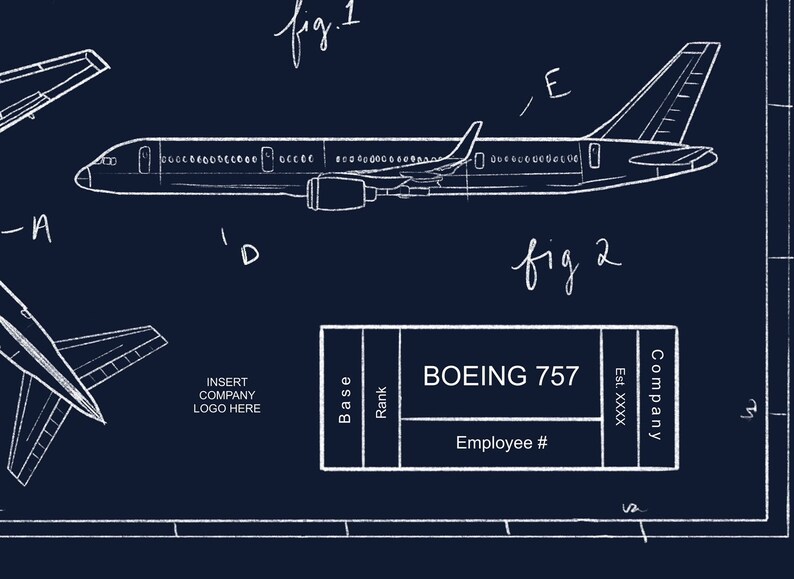 Customizable Boeing 757 (winglets) Blueprint Illustration - Etsy