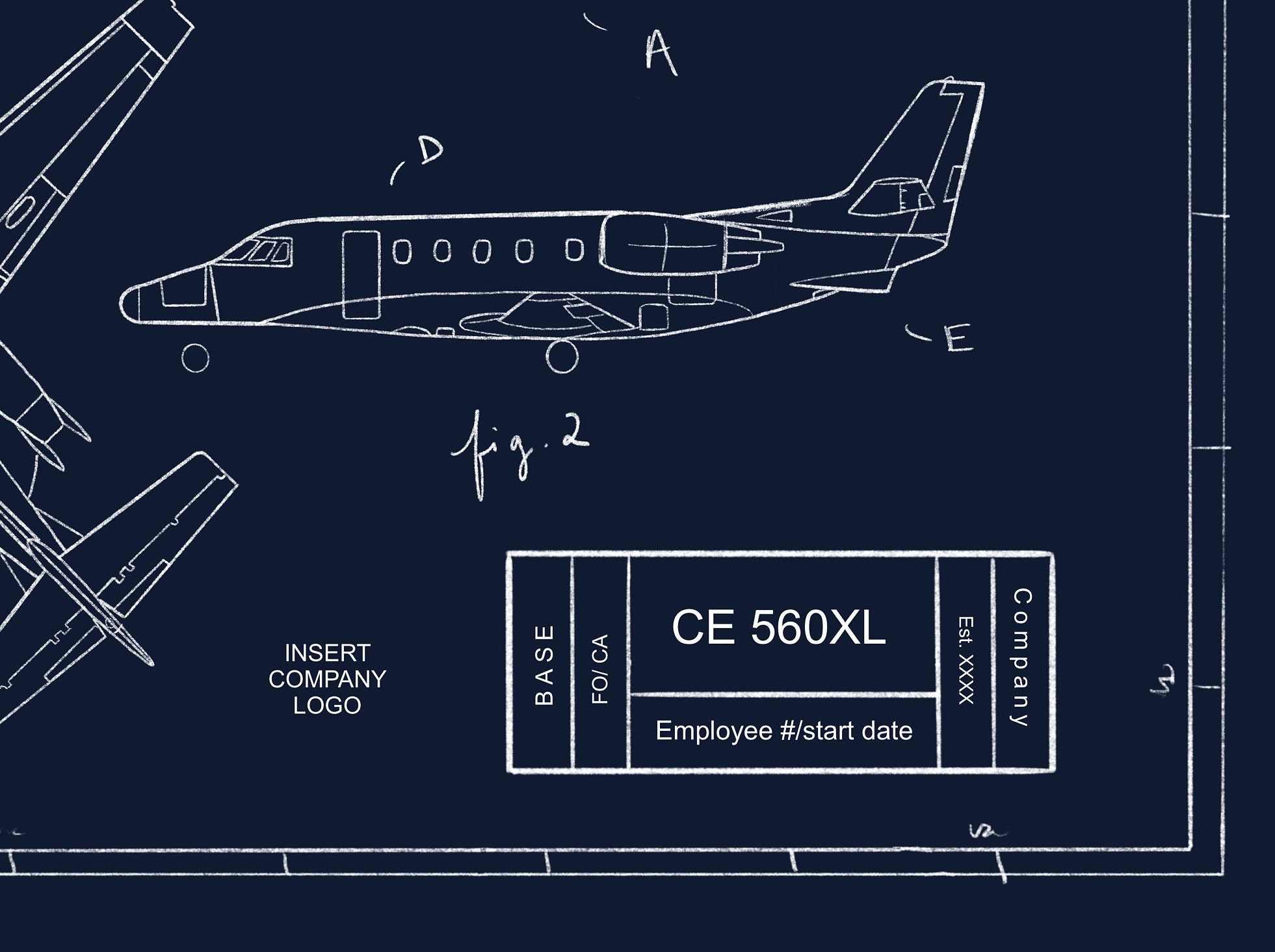 Customizable Cessna CE 560XL Blueprint Illustration - Etsy