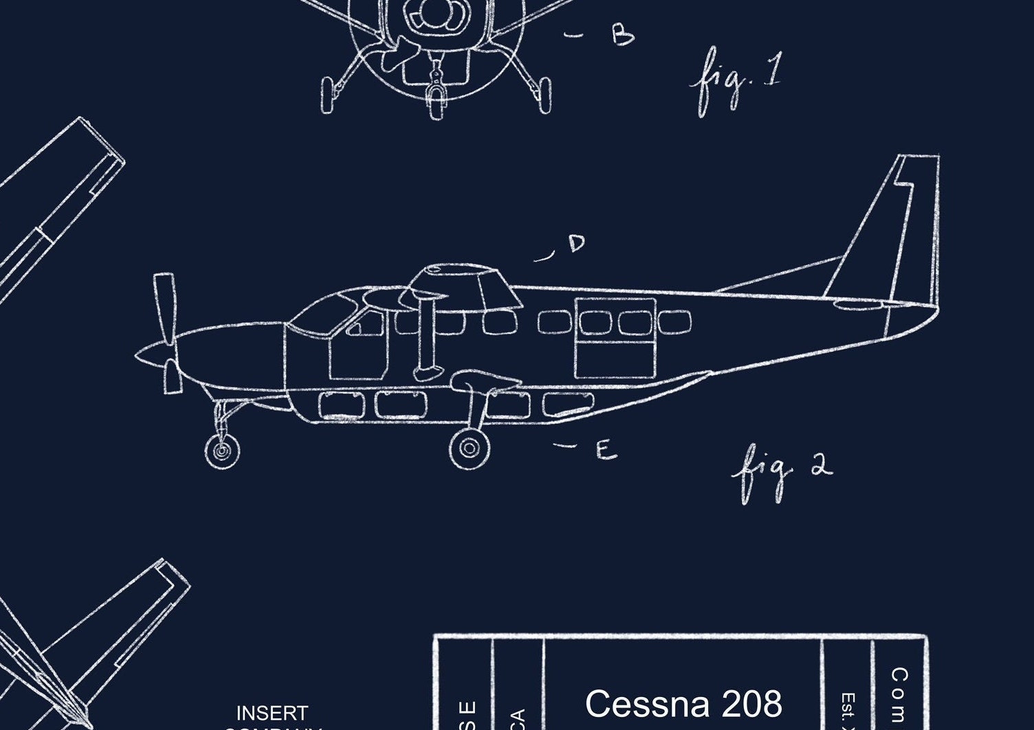 Customizable Cessna 208 Grand Caravan Blueprint Illustration - Etsy UK