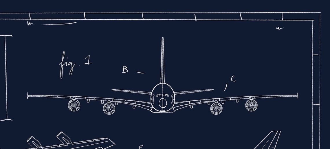 Customizable Airbus A380 Blueprint Illustration - Etsy