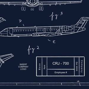 Customizable CRJ-700 Blueprint Illustration - Etsy