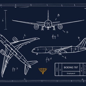 Customizable Atlas Air Boeing 787 Blueprint Illustration - Etsy UK
