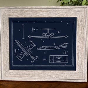 Customizable Learjet 35A Blueprint Illustration - Etsy