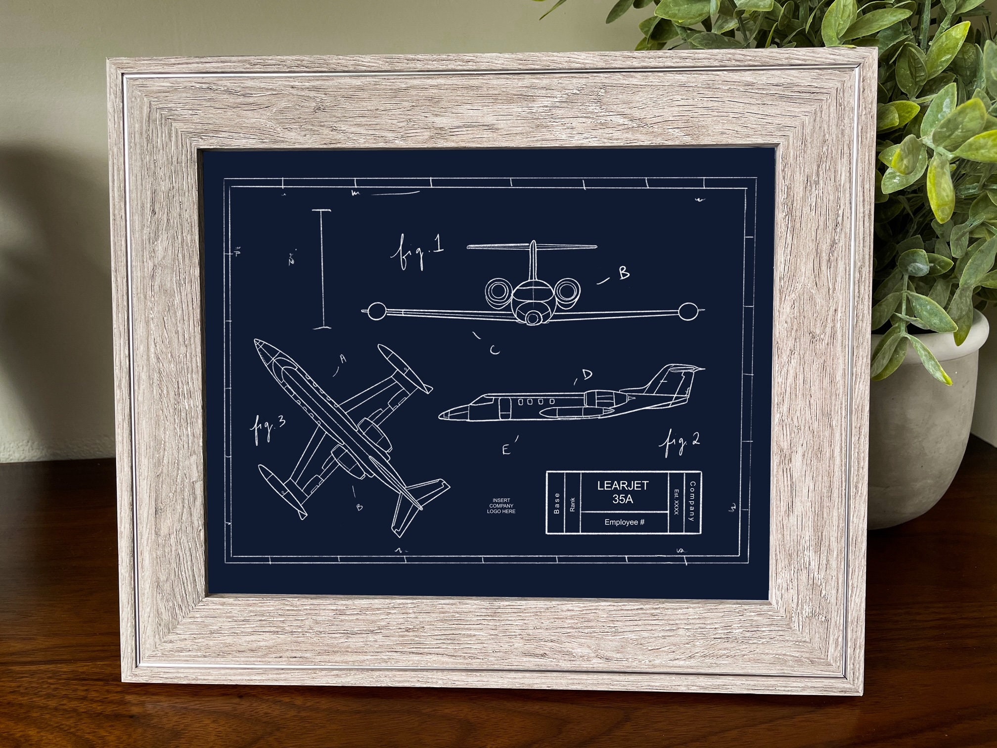 Customizable Learjet 35A Blueprint Illustration - Etsy