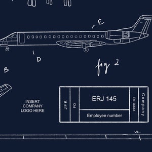 Customizable Embraer ERJ 145 Blueprint Illustration - Etsy