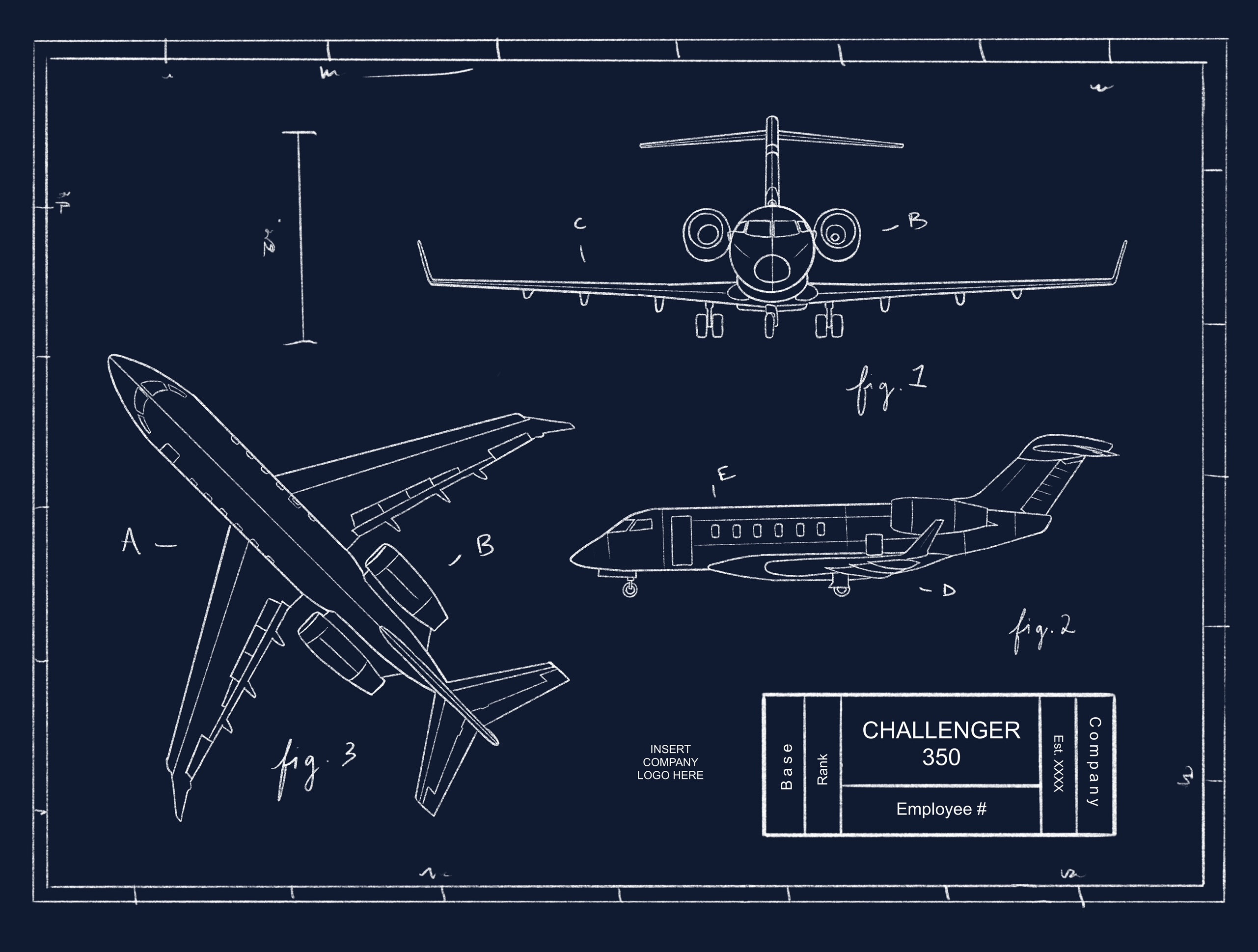 Customizable Challenger 350 Blueprint Illustration - Etsy.de