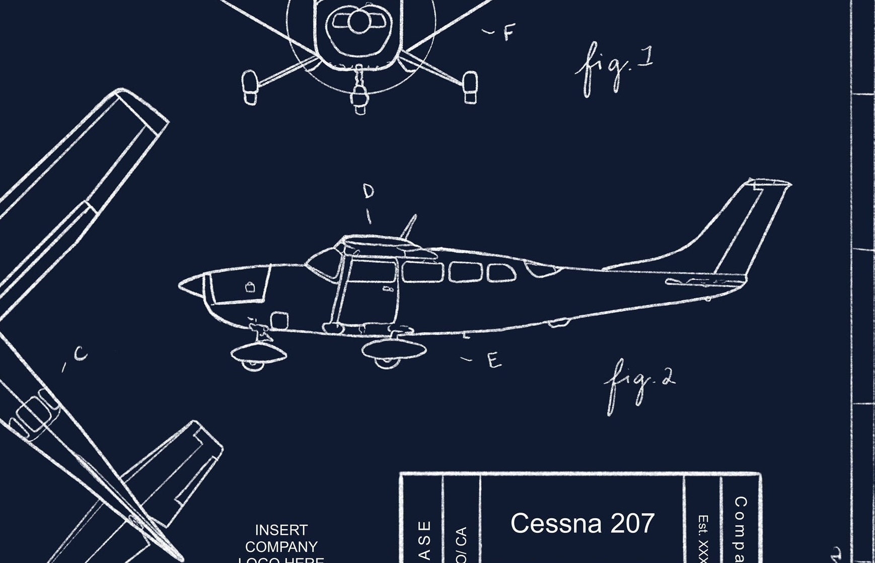 Customizable Cessna 207 Blueprint Illustration - Etsy