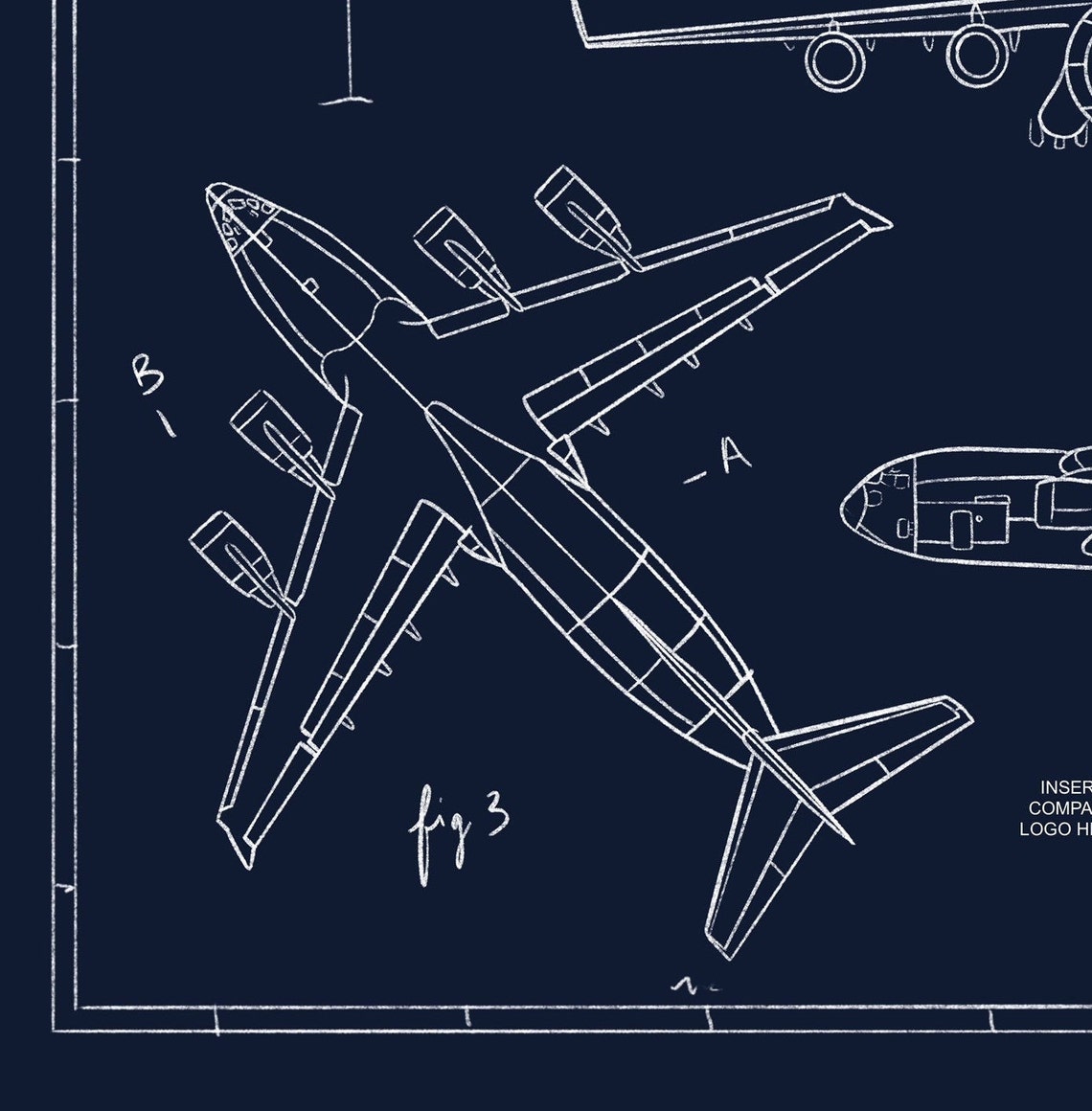 Customizable Boeing C-17 Blueprint Illustration - Etsy