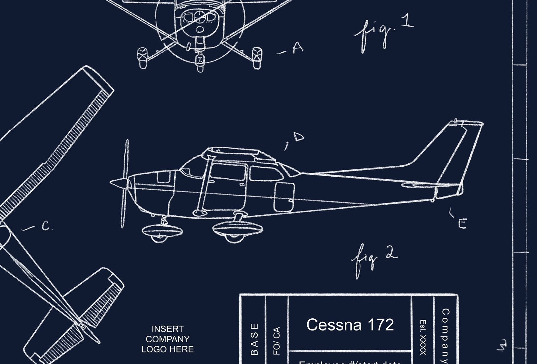 Customizable Cessna 172 Blueprint Illustration - Etsy