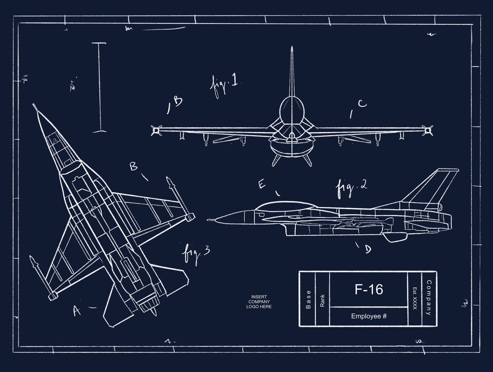 Customizable F-16 Fighting Falcon Blueprint Illustration - Etsy Canada