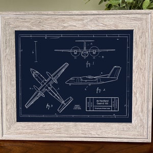 Customizable De Havilland Dash 8-100 Blueprint Illustration - Etsy