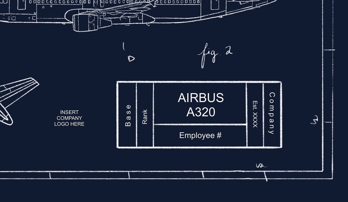 Customizable Airbus A320 Blueprint Illustration - Etsy