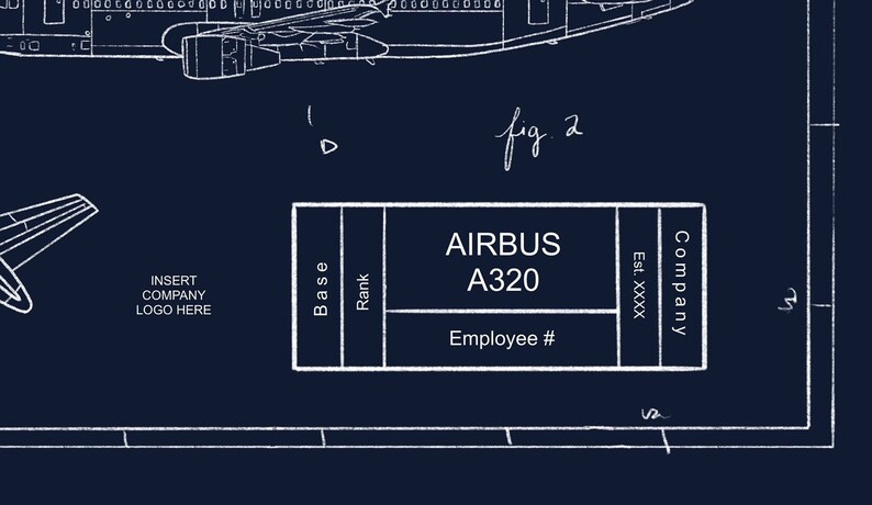 Customizable Airbus A320 Blueprint Illustration - Etsy