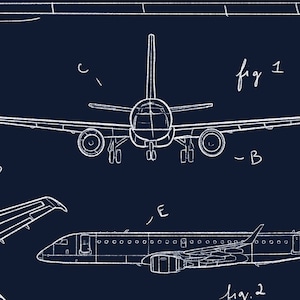 Customizable Embraer 190 Blueprint Illustration - Etsy