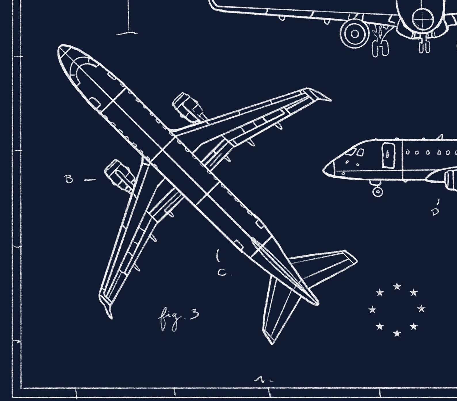 Customizable Embraer 170 Republic Airways Blueprint Illustration - Etsy