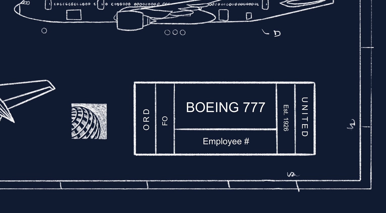Customizable United Boeing 777 Blueprint Illustration - Etsy