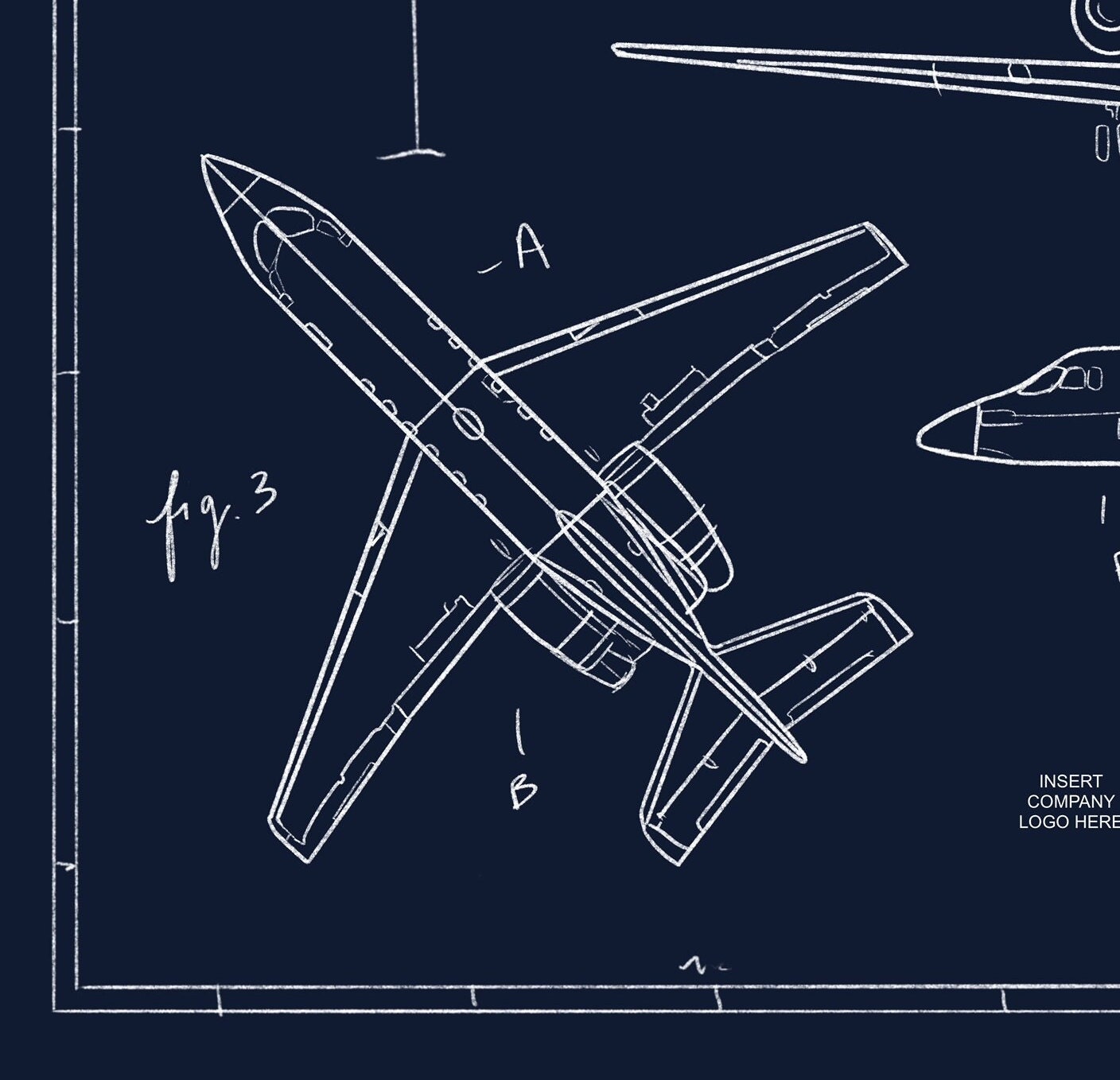 Customizable Hawker 800XP Blueprint Illustration - Etsy