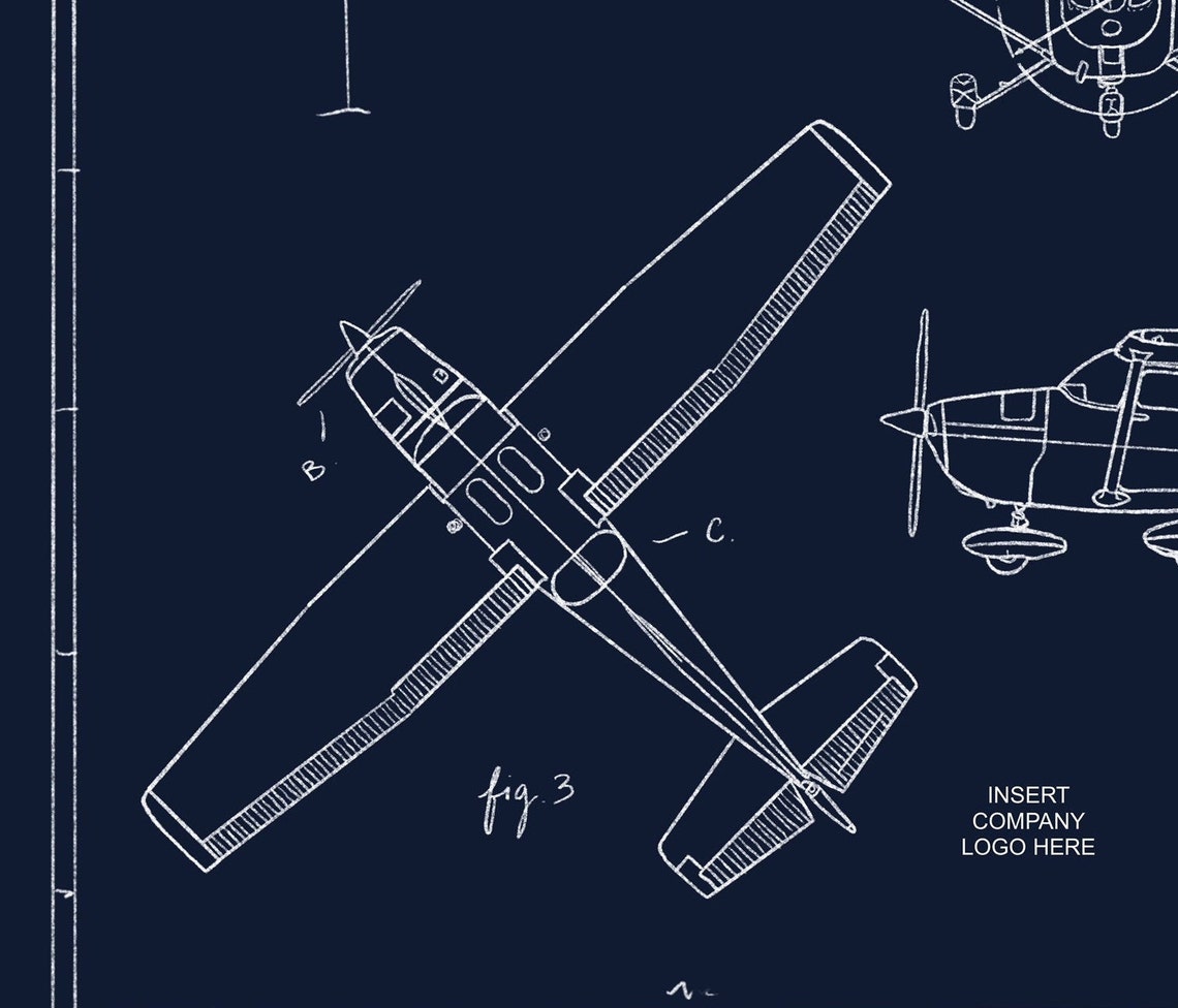 Customizable Cessna 172 Blueprint Illustration - Etsy