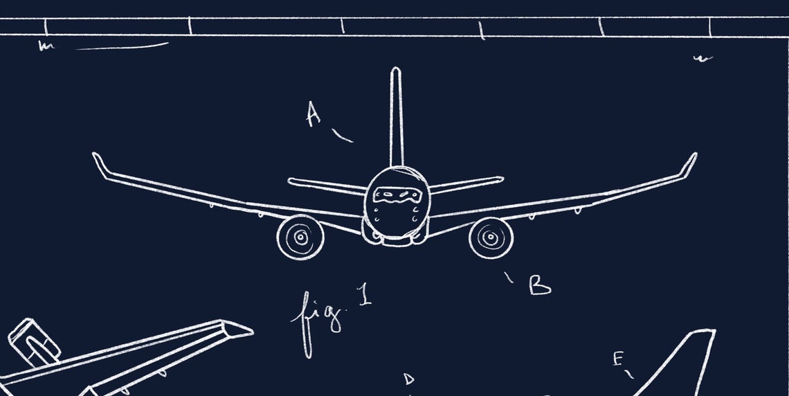 Customizable JetBlue A220 Blueprint Illustration - Etsy.de