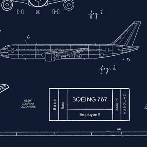 Customizable Boeing 767 (WITHOUT Winglets) Blueprint Illustration - Etsy