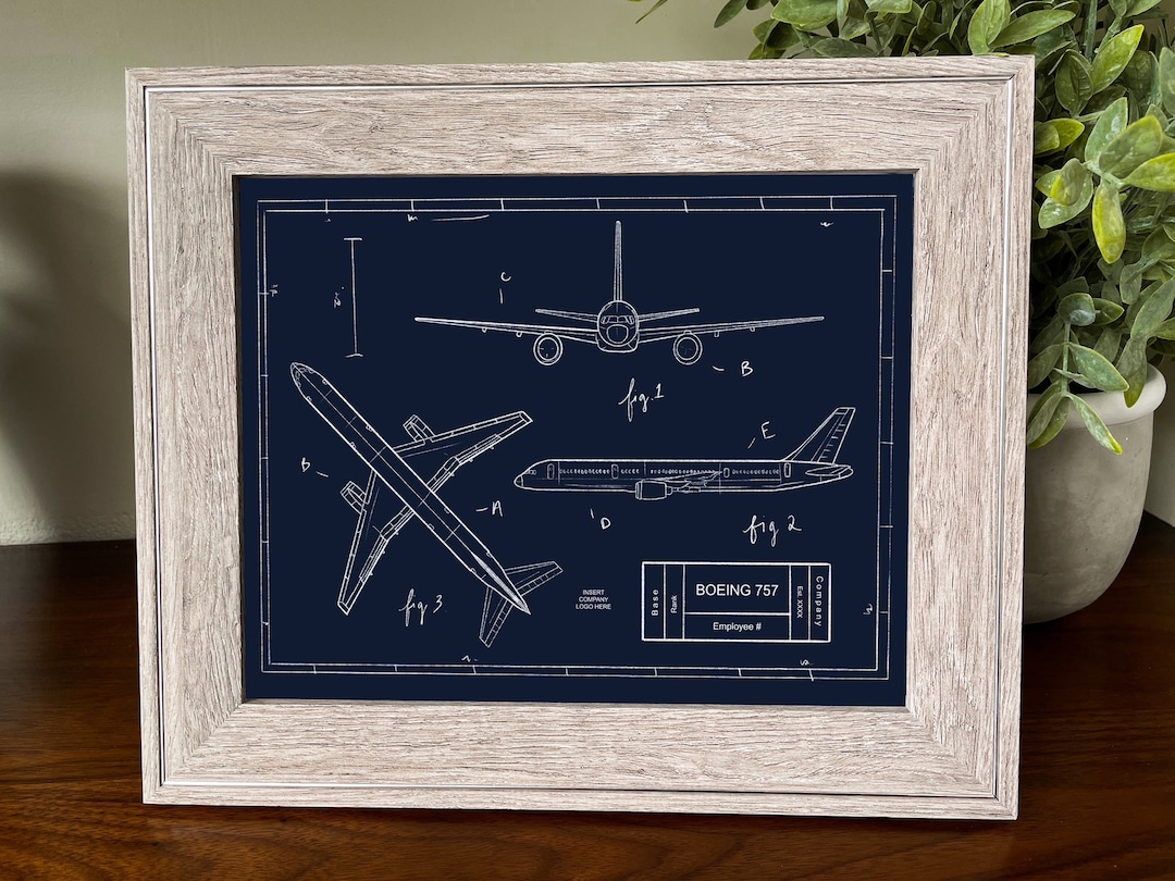 Customizable Boeing 757 Blueprint Illustration - Etsy